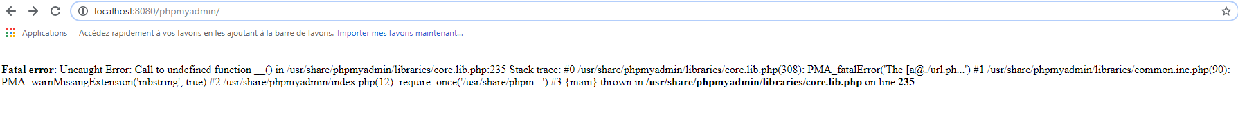 Phpmyadmin Fatal Error Uncaught Error Call To Un Thrown In Usr